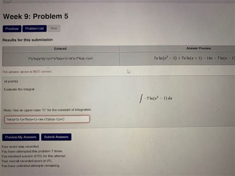 solved week 9 problem 5 previous problem list next results