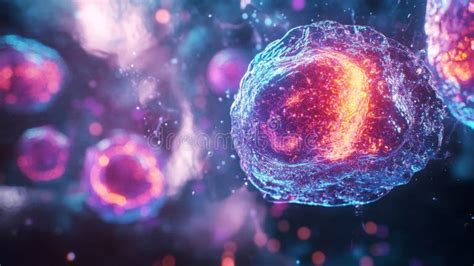Interaction Of Cortisol With Cells Representing Stress Response Stock