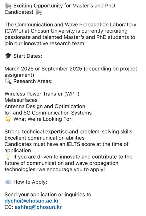 Cosmos O On Linkedin The Communication And Wave Propagation Laboratory Cwpl At Chosun…