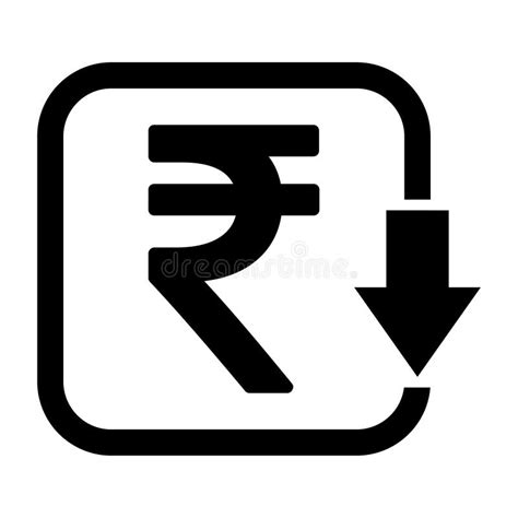 Cost Reduction Decrease Rupee Icon Vector Symbol Isolated On Background Stock Vector