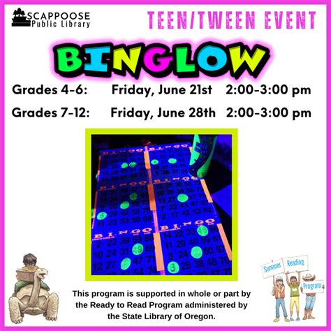Tween Time Bin Glow — Scappoose Public Library