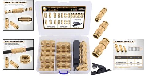 23 Pcs Brass Dot Air Line Fittings Kit Quick Connect For Semi Truck