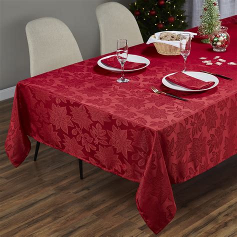 Kadut Christmas Tablecloth Poinsettia Leaf Red Tablecloth 60 X 126