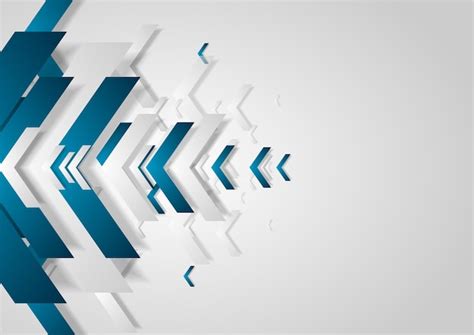 Premium Vector Blue And Grey Tech Abstract Background With Arrows Vector Graphic Modern Design