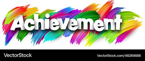 Achievement Paper Word Sign With Colorful Vector Image