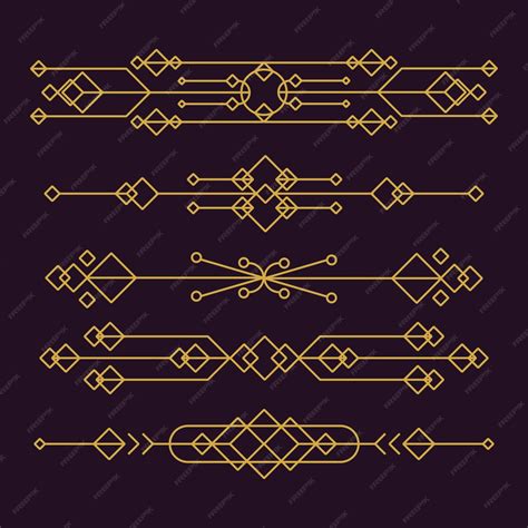 Conjunto de adornos art decó | Vector Gratis