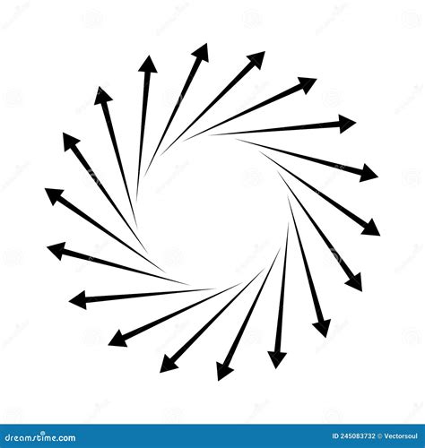 Outward Spiral Swirl Twirl Arrows Pointers Rotation Cycle Recycle