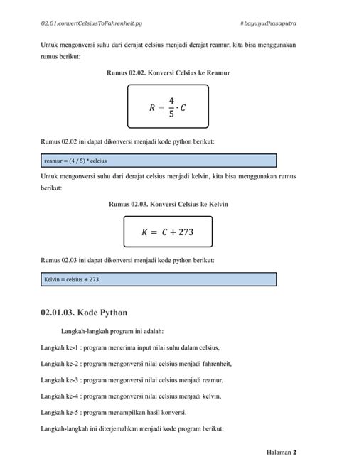 02 01 konversi suhu menggunakan bahasa pemrograman python pdf free