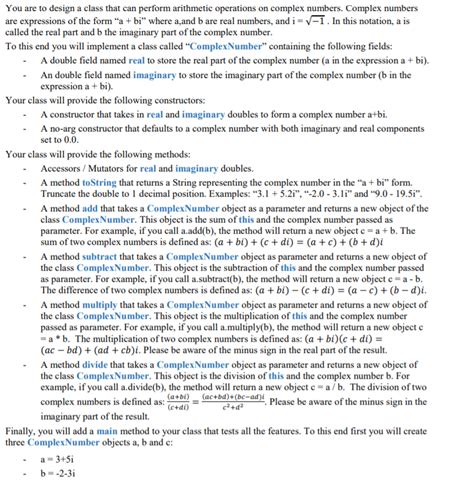 Solved You Are To Design A Class That Can Perform Arithmetic Chegg