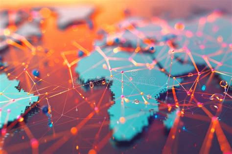 A Colorful Abstract Representation Of The World With Many Lines Connecting Different Points With