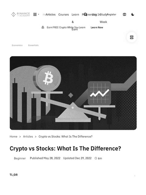 Crypto Vs Stocks What Is The Difference Pdf