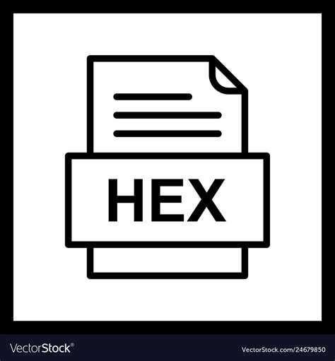 Hex File Document Icon Royalty Free Vector Image