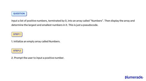 solved input a list of positive numbers terminated by 0 into an