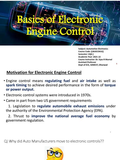 Basics Of Electronic Engine Control Pdf Pdf Fuel Economy In Automobiles Distributor