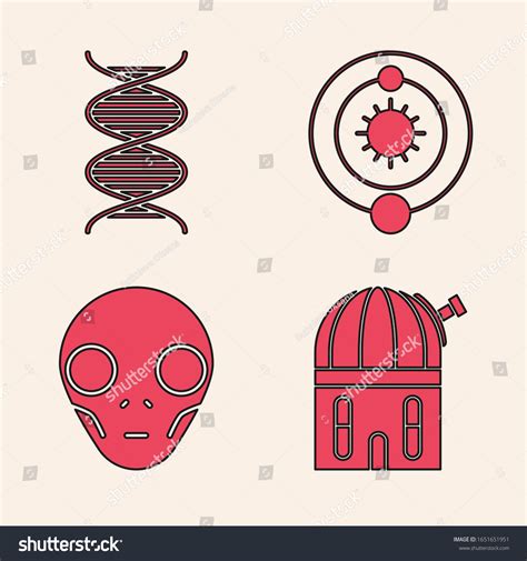 Set Astronomical Observatory Dna Symbol Solar Stock Vector Royalty Free 1651651951 Shutterstock