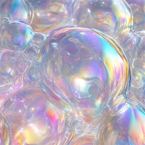 Iridescent Soap Bubble Surface Highly Detailed Texture Premium Ai