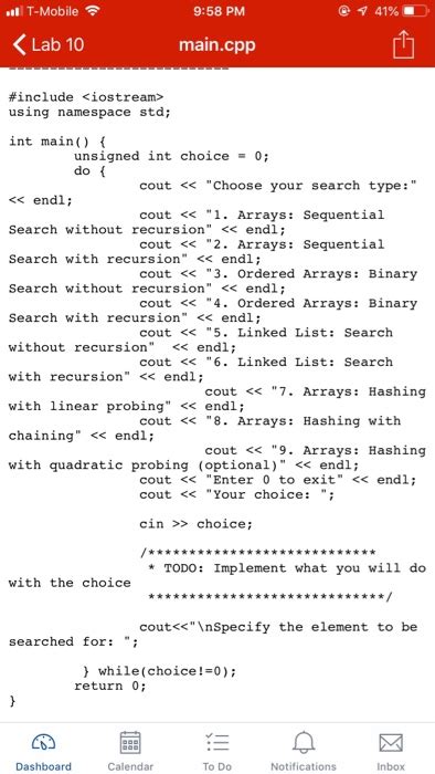 Solved The main file You will need to extend the main fiん 비 Chegg com