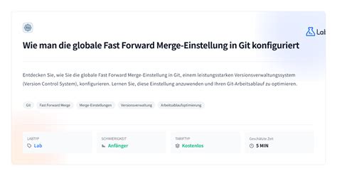 wie man die globale fast forward merge einstellung in git konfiguriert