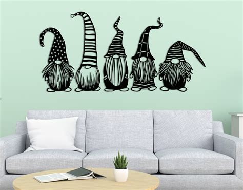 Декоративне панно на стіну з дерева Upwood Decor Гноми Gnomes 90 х 43 7 см Black фото відгуки