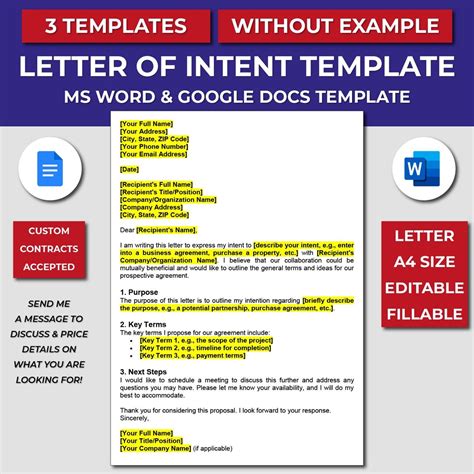 Letter Of Intent Template Letter Intent To Contract Statement Of