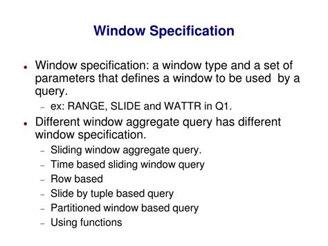 Ppt Semantics And Evaluation Techniques For Window Aggregates In Data Streams Powerpoint