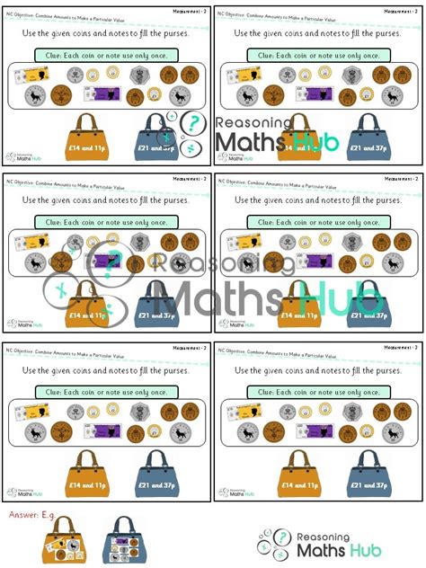 Find Different Combinations Of Coins That Equal The Same Amount Of Money Master The Curriculum