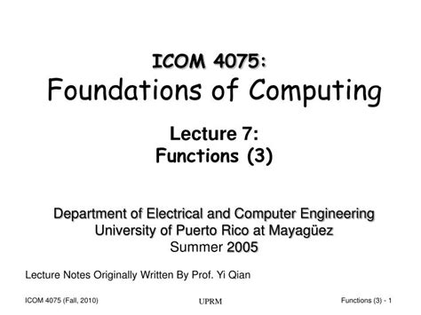 Ppt Lecture 7 Functions 3 Powerpoint Presentation Free Download Id4448986
