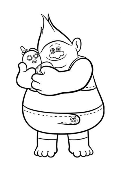 Biggie Trolls Coloring Page Jeliyehndelton