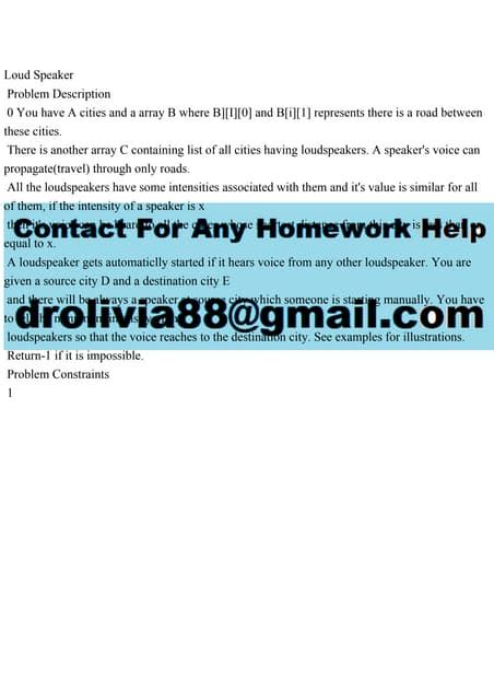 Loud Speaker Problem Description 0 You Have A Cities And A A Pdf