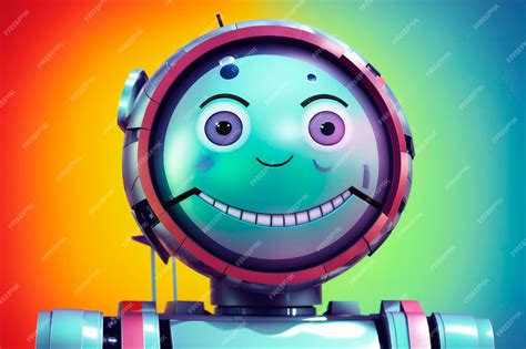 premium ai image robot with a smile on his face