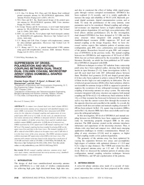 Pdf Suppression Of Cross Polarization And Mutual Coupling Between Dual Trace Dual Column