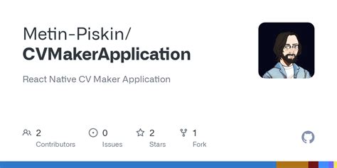 GitHub Metin Piskin CVMakerApplication React Native CV Maker Application