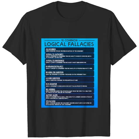 Common Logical Fallacies Chart T Shirts Sold By Vol Damian Sku