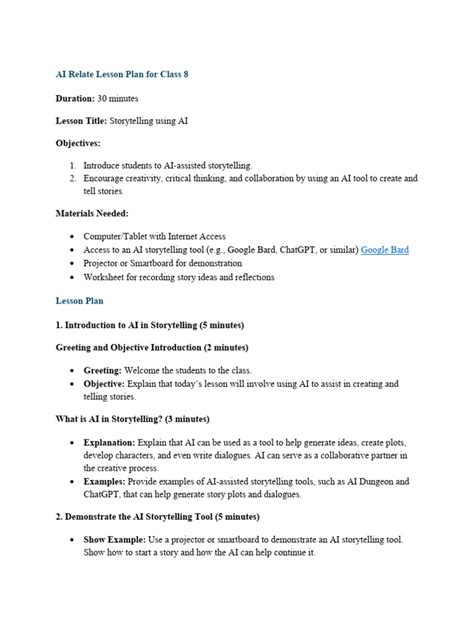 Ai Relate Second Period Interactive Story Writing Using Ai For Class 8