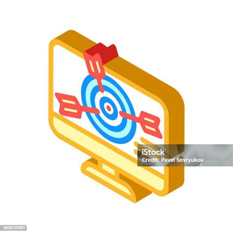 타겟 광고 소셜 미디어 아이소 메트릭 아이콘 벡터 일러스트 레이 션 고객 참여에 대한 스톡 벡터 아트 및 기타 이미지 고객 참여 노트북 노트북 사용하기 Istock