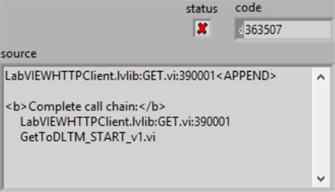 Error 363507 When Using The Client Api In Labview Ni
