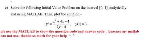 solved solve the following initial value problem on the