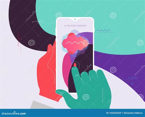 Mobile App Ui Personal Voice Assistant Concept Stock Vector Illustration Of Artificial Mobile