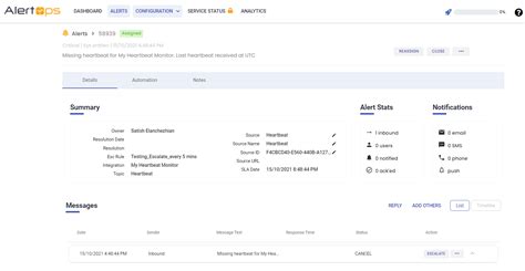 Alertops Heartbeat Monitoring