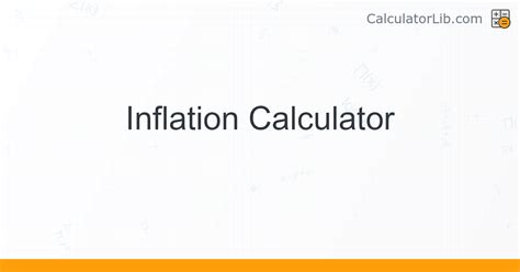 Inflation Calculator Online Calculator