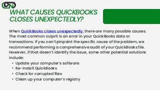 Fix QuickBooks Closes Unexpectedly Error Pptx