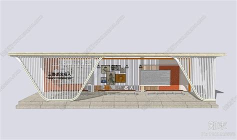 现代校园文化宣传廊架su模型下载【id1141446878】知末su模型网 花瓣网