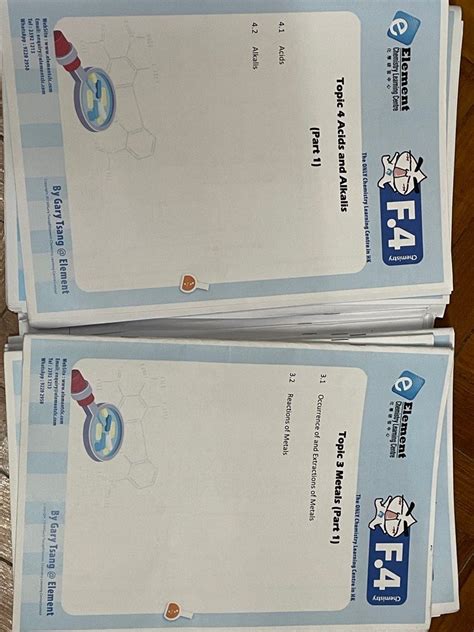 Element Chemistry Topic 3 Topic 4 Notes Andpastpaper 全齊 興趣及遊戲 書本 And 文具 教科書 Carousell