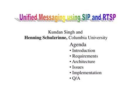Ppt Unified Messaging Using Sip And Rtsp Powerpoint Presentation
