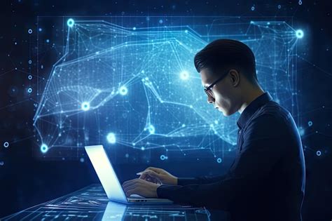 Premium Ai Image Programmer Working At Their Computer Surrounded By Monitors Displaying Code