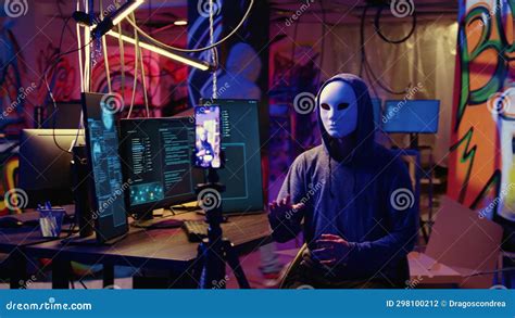 Masked Hackers Film Ransom Video Stock Footage Video Of Rogue Threat