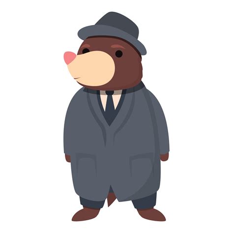 Vector De Dibujos Animados De Icono De Agente Secreto Topo Animales