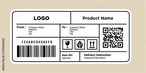 Cargo Delivery Sticker Vector Shipment Label Template Delivery Bar