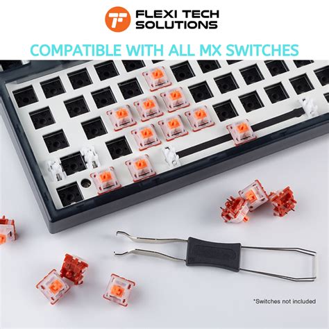 TECWARE Veil Wired Mechanical Keyboard Barebone Black White Keys TKL Layout Flexi Tech