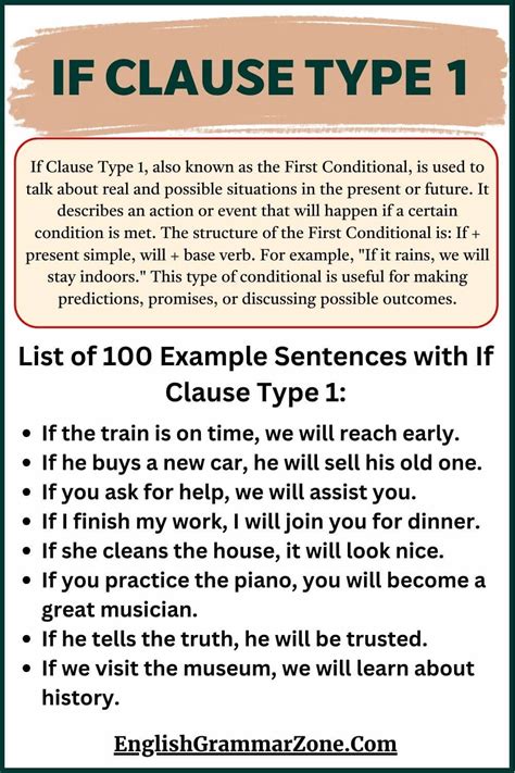 If Clause Type 1 Example